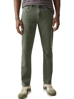 Faherty Brand Stretch Terry Slim Fit Trousers Fall Olive