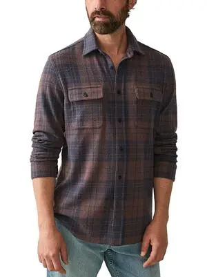 Faherty Brand Legend Textured Shirt Blue Mount