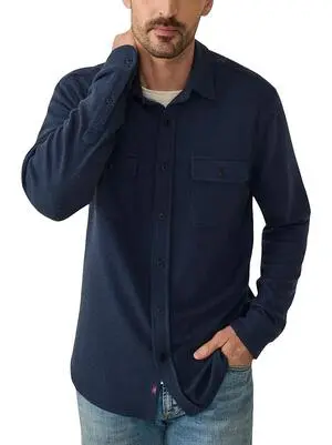 Faherty Brand Legend Textured Shirt - Brighton Navy Twill
