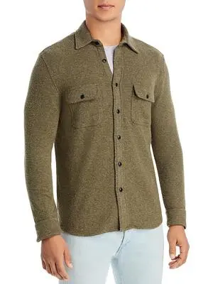 Faherty Brand Legend Textured Shirt Olive Melange Twill
