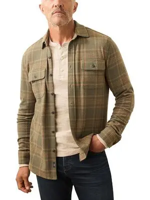 Faherty Brand Legend Textured Shirt Woodland Olive Plaid