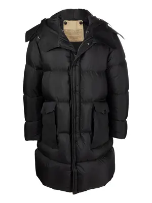 TEN C Hooded Puffer Coat - Black