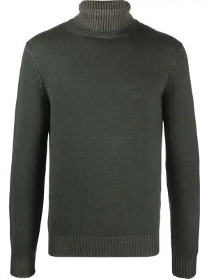 DELL'OGLIO Rib-trimmed Jumper - Green