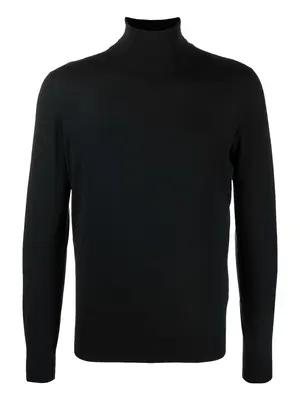 DELL'OGLIO Roll-neck Merino Jumper - Black