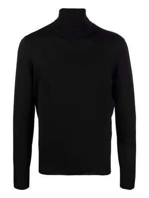 DELL'OGLIO Roll-neck Merino Jumper - Black