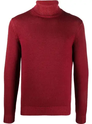 DELL'OGLIO Roll-neck Jumper - Red