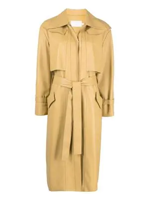 LOW CLASSIC Belted Trench Coat - Yellow