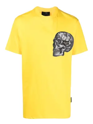 Philipp Plein Skull-print T-shirt - Yellow