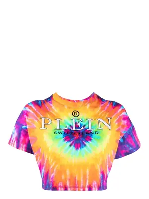 Philipp Plein Tie-dye Cropped T-shirt - Pink