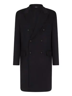 Dolce & Gabbana Double-breasted Cashmere Coat - Blue