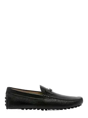 TOD'S Gommini Textured Leather Loafers - Black