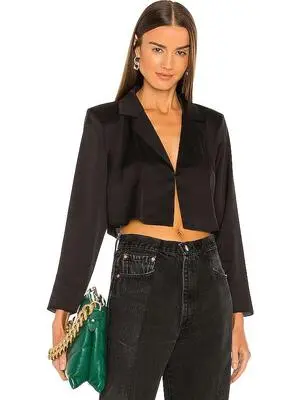 L'academie Leona Crop Blouse - Black