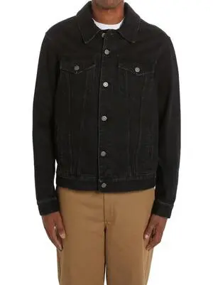 GOLDEN GOOSE Logo Patch Denim Jacket - Black