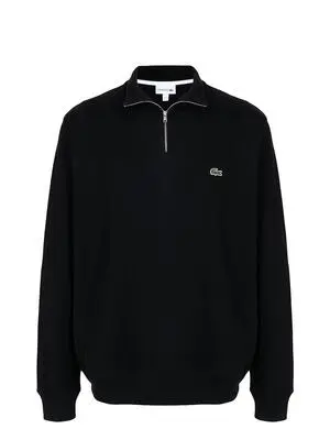 Lacoste Crocodile-embroidered Cotton Sweatshirt - Black