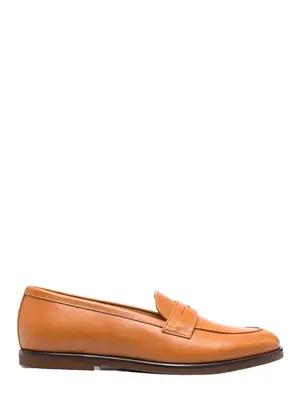 SCAROSSO Monica Leather Loafers - Brown