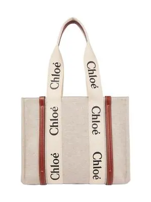 Chloé Chloé Woody Medium Tote White
