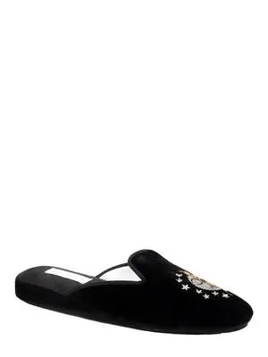 PATRICIA GREEN Sun Moon Star Embroidered Slipper - Black
