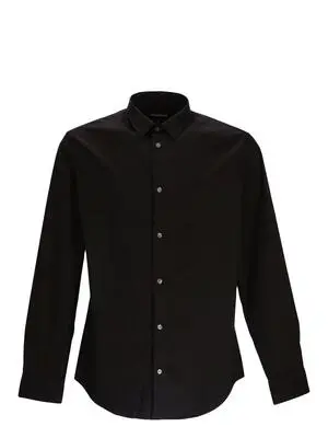 Emporio Armani Stretch-fit Button-up Shirt - Black