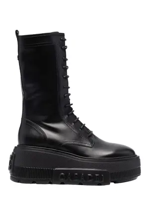 Casadei Lace-up Platform Boots - Black