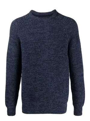 Barbour Ribbed-knit Crewneck Jumper - Blue