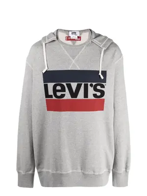 Junya Watanabe Logo Drawstring Hoodie - Grey