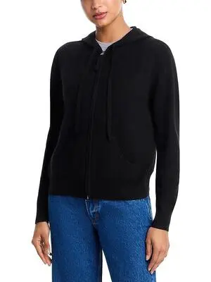 Aqua Cashmere Full Zip Hoodie - Black
