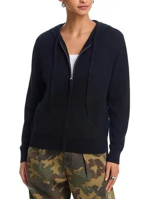 Aqua Cashmere Full Zip Hoodie - Black