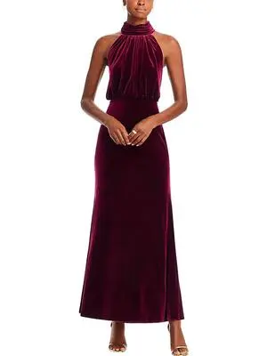 Eliza J Mock Neck Blouson Gown - Plum