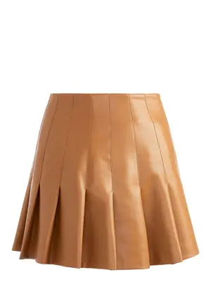 ALICE + OLIVIA Alice + Olivia Carter Faux Leather Pleated Skirt