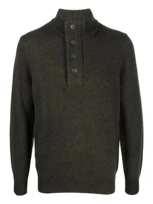 Barbour Funnel-neck Wool Jumper - Green
