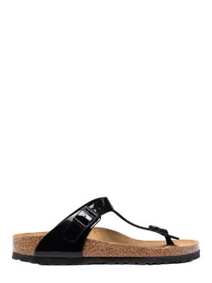 BIRKENSTOCK Gizeh Patent-leather Sandals - Black