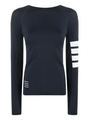 Thom Browne 4-bar Compression Long Sleeve Top - Blue