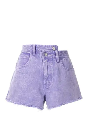 GROUND ZERO Washed Denim Shorts - Purple