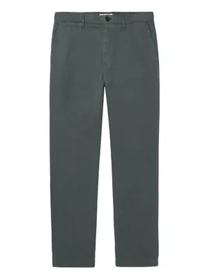 Mr P. Cotton And Linen-blend Twill Chinos - Blue