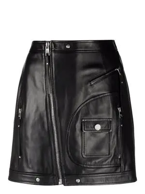 Red Valentino Zip-up Biker Skirt - Black