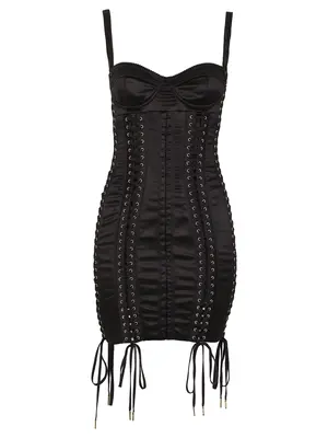Dolce & Gabbana Lace-up Mini Dress - Black