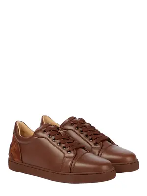 CHRISTIAN LOUBOUTIN Fun Vieira Leather Sneakers - Brown