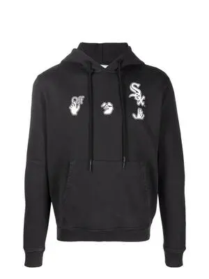 Off-White X Mlb Chicago White Sox Logo-print Hoodie - Black