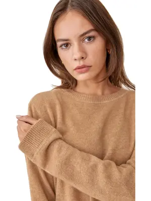 REFORMATION Cashmere Boyfriend Pullover Sweater Camel