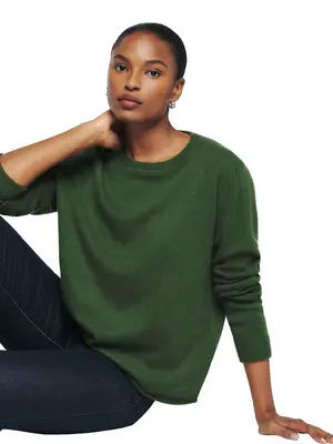 REFORMATION Cashmere Boyfriend Pullover Sweater Cedar