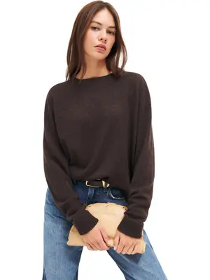 REFORMATION Cashmere Boyfriend Pullover Sweater Compost