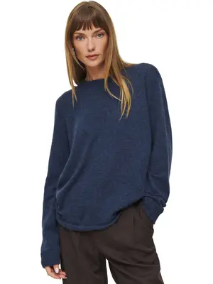 REFORMATION Cashmere Boyfriend Pullover Sweater Danube