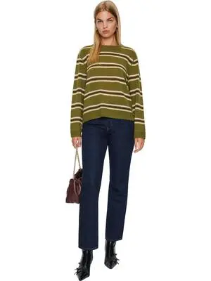 REFORMATION Cashmere Boyfriend Pullover Sweater - Green