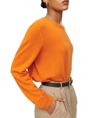 REFORMATION Cashmere Boyfriend Pullover Sweater Nectarine