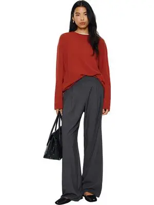 REFORMATION Cashmere Boyfriend Pullover Sweater Red