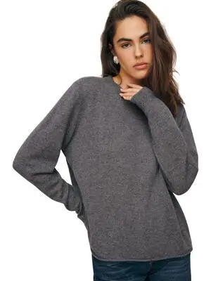 REFORMATION Cashmere Boyfriend Pullover Sweater Thunder
