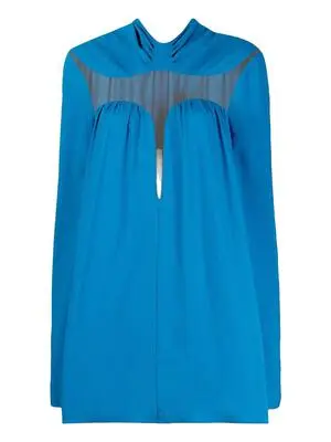 Stella McCartney Long Sleeve Transparent Panel Dress - Blue