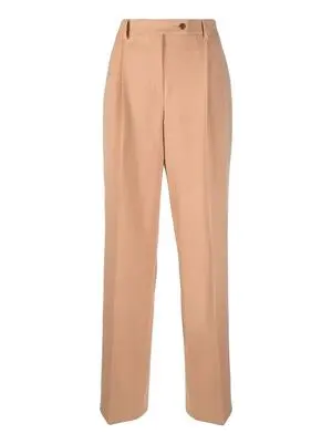 Alberta Ferretti High-waisted Straight-leg Trousers - Neutrals