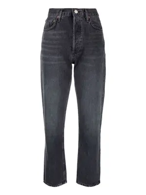 AGOLDE Tapered Cropped Jeans - Black