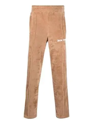 Palm Angels Side Stripe Embroidered-logo Track Pants - Brown
